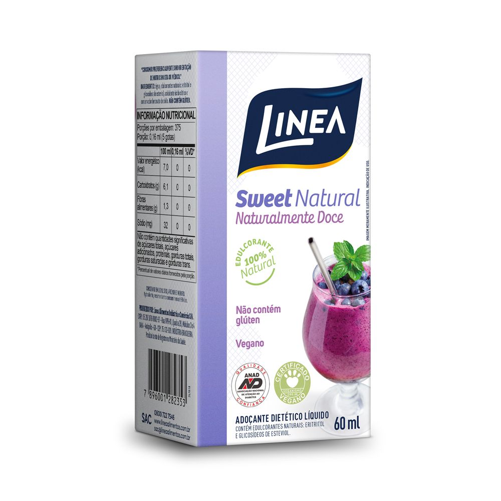 Linea Adoçante Líquido Sweet Natural (60ml) – Brasil Eu Quero