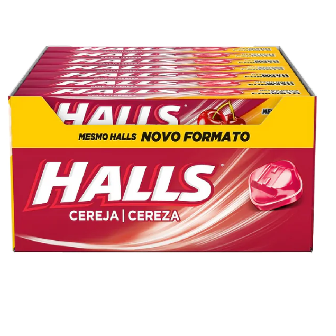 Drops Halls Cherry Box 21 x 28g – Brasil Eu Quero