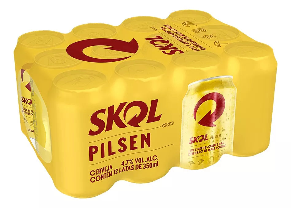 Cerveja Skol Pilsen 350 ML fardo com 12 unidades – Brasil Eu Quero!