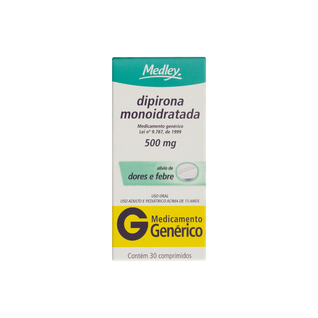 Dipyrone Monohydrate 500Mg Medley With 30 Pills – Brasil Eu Quero